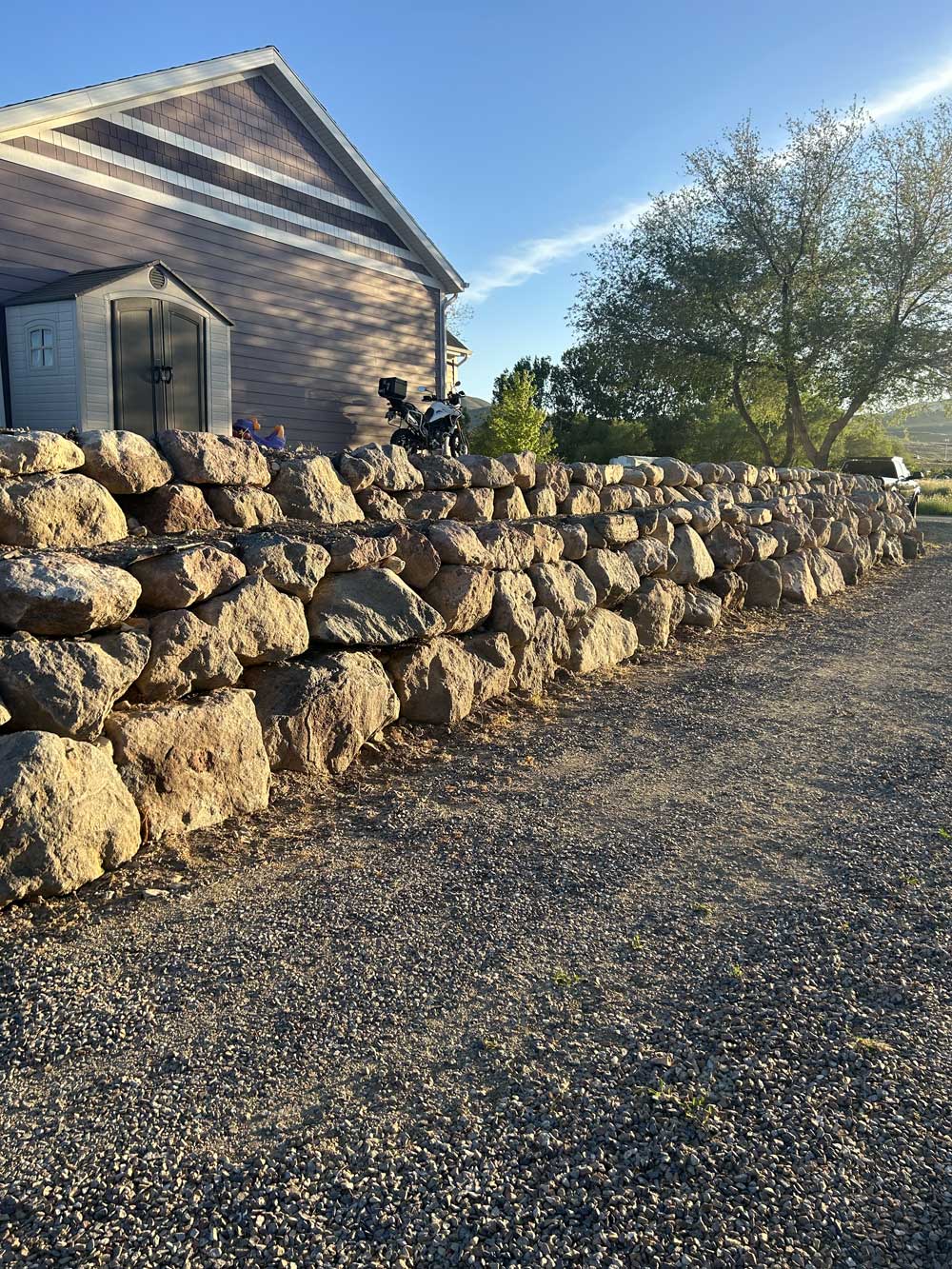 Turf And Rock Wall Installation - Burke's Landscaping
